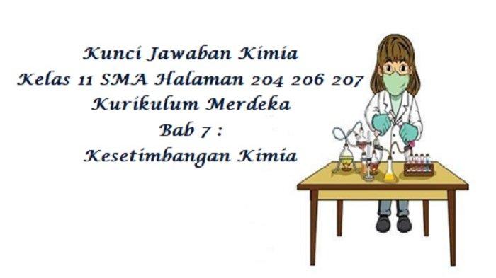 Kunci Jawaban Kimia Kelas 11 SMA Halaman 204 206 207 Kurikulum Merdeka Bab 7 : Kesetimbangan ...