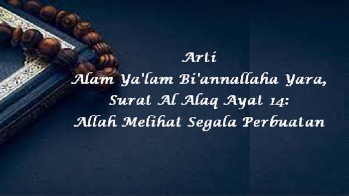 Arti Alam Ya'lam Bi'annallaha Yara, Surat Al Alaq Ayat 14: Allah ...