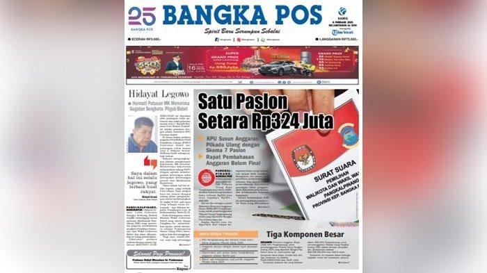 Pilkada Ulang Pangkalpinang 2025 Diproyeksikan Habiskan Rp19 Miliar, Biaya Per Paslon Rp324 Juta ...