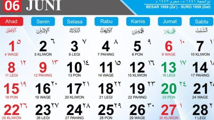 Kalender Juni 2025: Libur Tahun Baru Islam 1 Muharram 1447 Hijriah Berapa Hari? Catat Tanggalnya ...