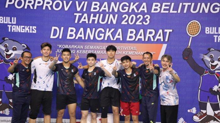 Tim Bulutangkis Beregu Putra Pangkalpinang, Berhasil Kawinkan Medali Emas Beregu Putri Porprov ...