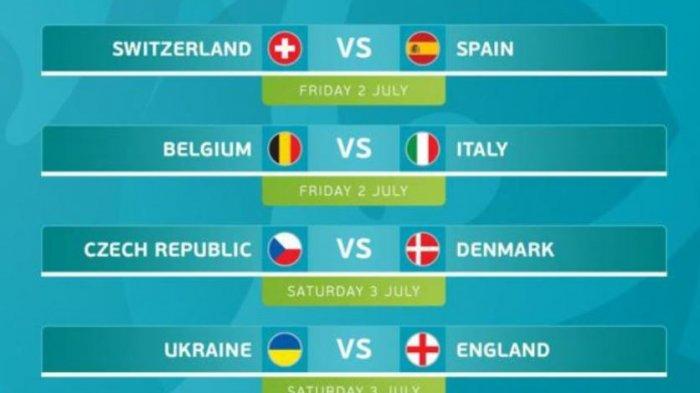 Jadwal 8 Besar EURO 2021 Mulai Jumat 2 Juli Besok, Simak Prediksi 4 ...