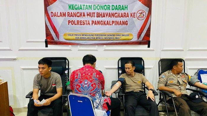 Polresta Pangkalpinang Gelar Donor Darah di Rangkaian HUT ke-78 Bhayangkara - Bangkapos.com