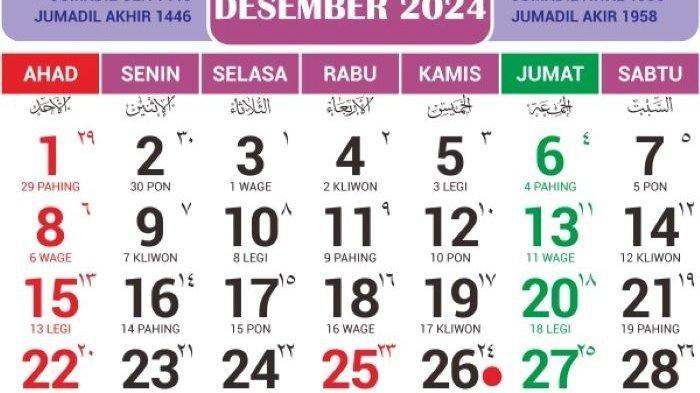Kalender 2024 Cuti Bersama Desember dan Libur Nasional Akhir Tahun ...