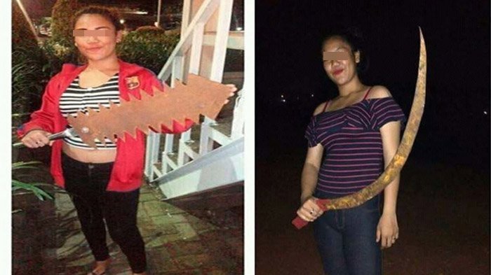 Gadis Ini Pegang Parang dengan Status Ngeri, 'Nggak Perlu Bening yang ...