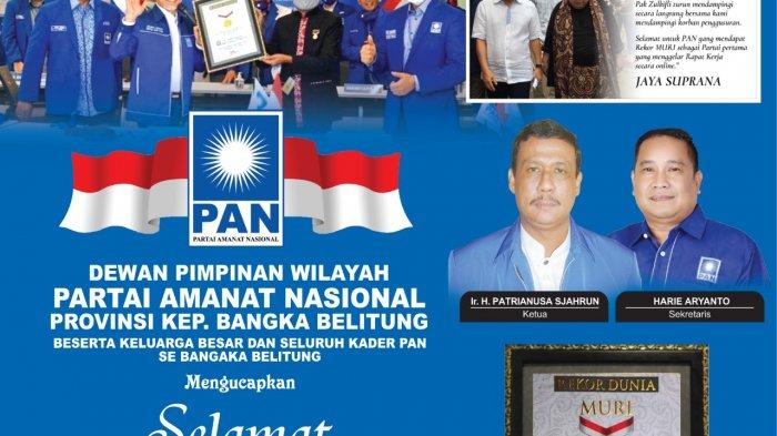 DPW PAN Provinsi Kepulauan Bangka Belitung: Selamat kepada Bapak Dr Zulkifli Hasan, MM ...