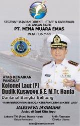Kenaikan Pangkat Kolonel Laut (P) Dudik Kuswoyo.S.E. M.Tr. Hanla - Bangkapos.com