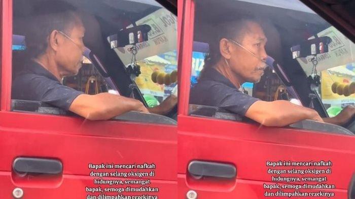 Viral Sopir Angkot Paruh Baya Tetap Bekerja Meski Tengah Sakit Bawa Tabung Oksigen - Bangkapos.com