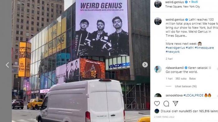 Poster Weird Genius di Times Square, Bakal Konser di New York ...