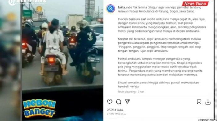 Video Viral Pengendara Motor Tendang Patwal Ambulans, Ngotot tak Mau Beri Jalan ...
