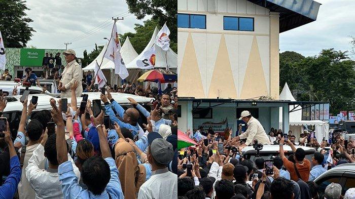 Tiba di Kalsel, Prabowo Subianto Sapa Pendukung dari Atas Mobil, Nama ...