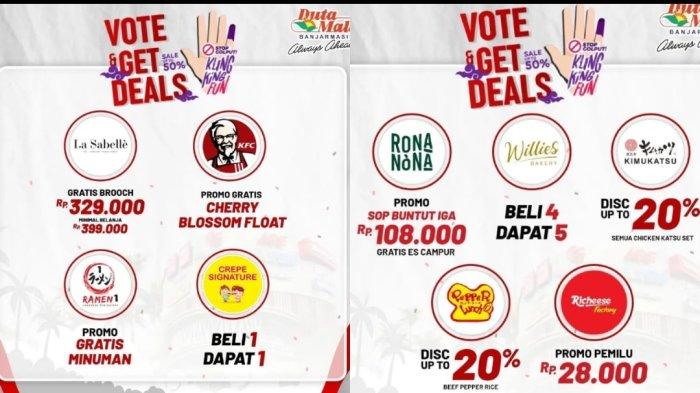 Daftar Promo Pemilu 2024 di Banjarmasin, Syarat Tinta di Jari, Diskon ...