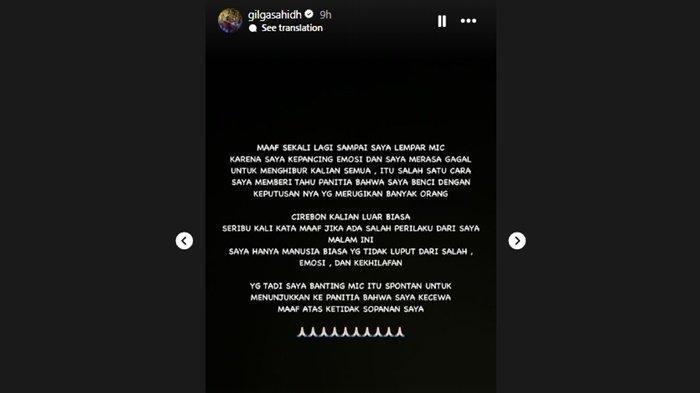 Permintaan Maaf Gilga Sahid Imbas Aksi Lempar Mic Saat Konser, Suami ...