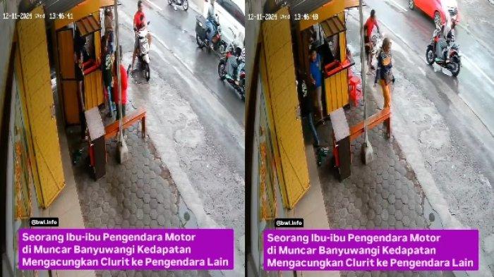 Viral Ibu-ibu di Banyuwangi Acungkan Sajam Pakai Motor Sambil Bonceng Anak, Diduga Gangguan Jiwa ...