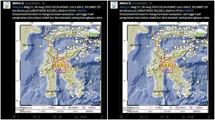 Info Gempa Terkini Hari Ini, Bumi Guncang Luwu Timur Bergetar Imbas Magnitudo 3,1 Skala Richter ...