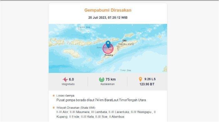Info Gempa Terkini Hari Ini, Utara Nusa Tenggara Timur Bergetar Imbas ...