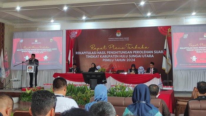KPU HSU Gelar Rapat Pleno Terbuka Rekapitulasi Hasil Penghitungan Perolehan Suara ...