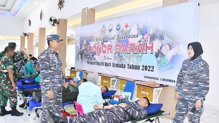 Sambut Hari Armada RI dan HUT ke-60 Kowal, Lanal Banjarmasin Gelar Kegiatan Donor Darah ...