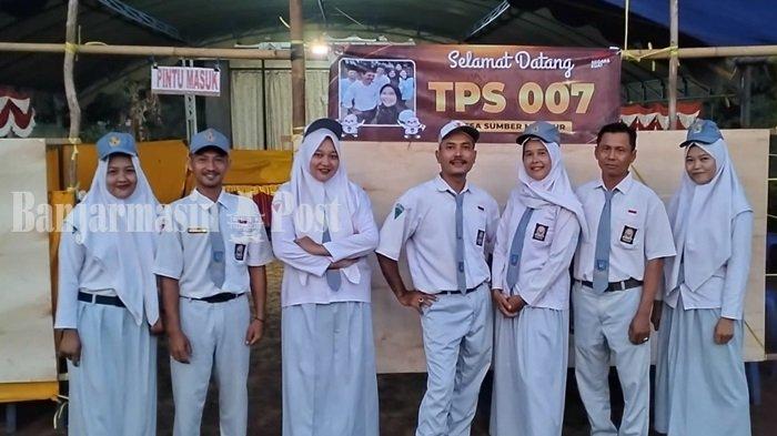 Kreativitas Petugas KPPS di Kecamatan Takisung, Ada yang Berbusana ...
