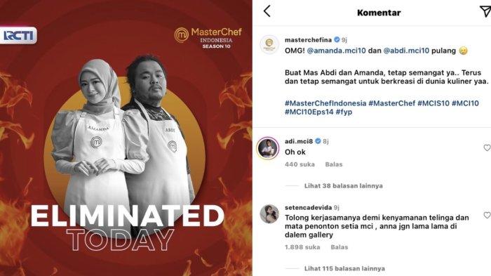 Amanda dan Abdi Pulang dari MasterChef Indonesia 10, Lord Adi Beri ...