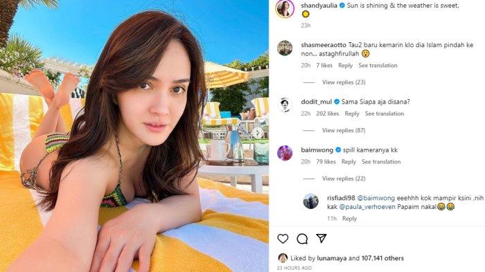 Komentari Foto Shandy Aulia Berbikini, Baim Wong Disentil Soal Nasib Paula Verhoeven ...