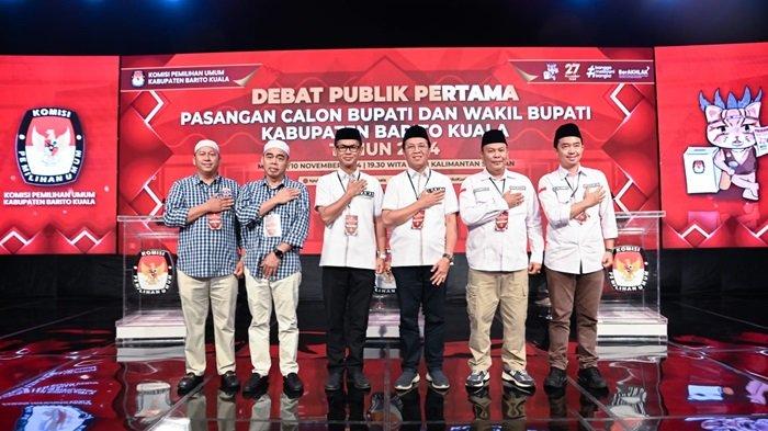 Debat Perdana Pilkada Batola 2024, Tiga Paslon Adu Visi Misi - Banjarmasinpost.co.id