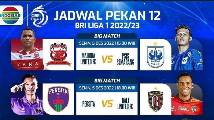 Jadwal Jam Siaran TV Indosiar Liga 1 Hari ini Ada PSIS dan Bali United, PSM dan PSS Live ...