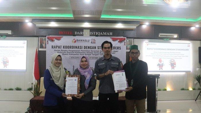 Teken MoU dengan Bawaslu HST, HMI dan PMII Komitmen Kawal Pilkada 2024 ...