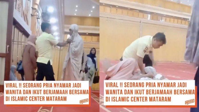 Aksi Pria Nyamar Pakai Mukena Ikut Sholat Berjamaah di Islamic Center ...