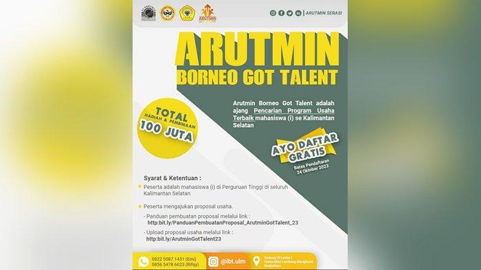 Menangkan Total Hadiah dan Uang Pembinaan Rp 100 juta Melalui Ajang Arutmin Borneo Got Talent ...