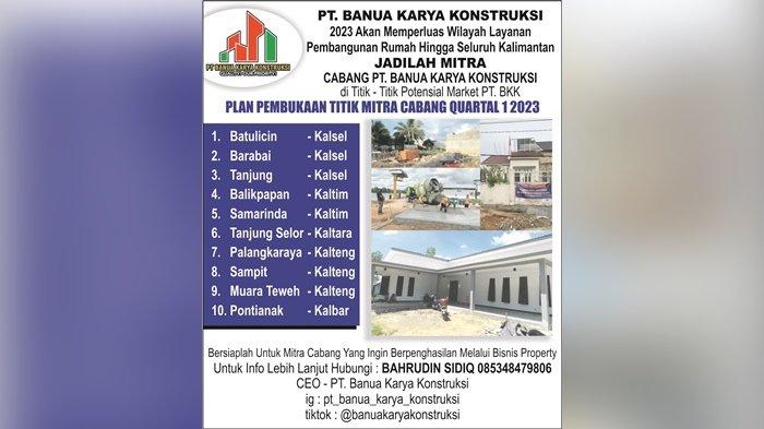 PT Banua Karya Konstruksi Mencari Mitra Cabang di Kalimantan ...
