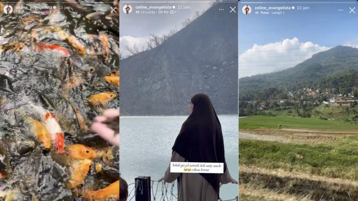 Konsisten Tutupi Aurat, Potret Celine Evangelista Liburan Bareng Anak ...