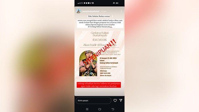 Ramai Flyer Pengobatan Ida Dayak di Gedung Sultan Suriansyah, Kepala ...