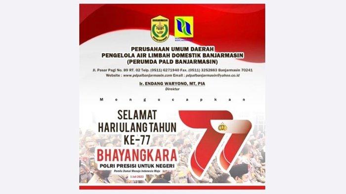 Perumda PALD Banjarmasin Mengucapkan Selamat Hari Ulang Tahun ke-77 Bhayangkara ...