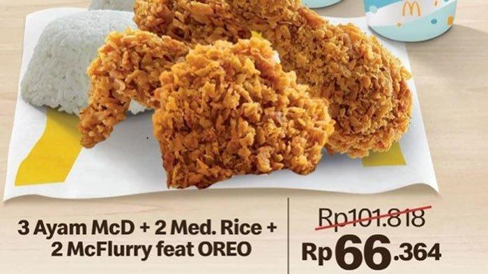 Promo McD Hari ini 2 Mei 2023, 3 Ayam McD, 2 Nasi, dan 2 McFlurry feat ...