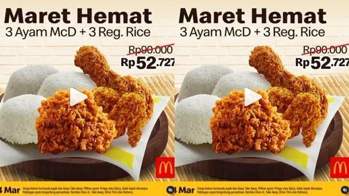 Seru Banget Promo McD Jumat 10 Maret 2023, Beli 3 Potong Ayam dan 3 Nasi hanya Rp 52.727 ...