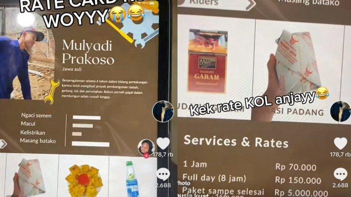 Viral Rate Card Kuli Jawa Beserta Barometer Skill Kerja, Isi Riders Bak ...