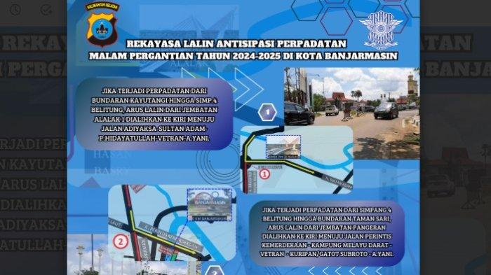 Polresta Banjarmasin Rekayasa Lalu Lintas di Malam Tahun Baru 2025, Cek Wilayah Perubahan Jalur ...