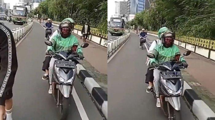 Identitasnya Diburu, Viral Driver Ojol di Jakarta Tendang Pesepeda Usai Ditegur Terobos Jalur ...