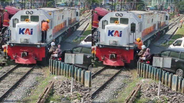 Viral Pengemudi Motor di Padang Ngeyel Terobos Rel Kereta Api, Nyaris ...