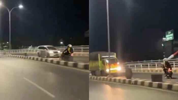 Viral Pengendara Motor Lawan Arus di Jembatan Alalak Banjarmasin, Melaju saat Lalulintas Padat ...