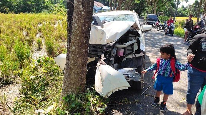 Diduga Oleng, Minibus Rusak Berat Usai Tabrak Sebatang Pohon di Rantau ...