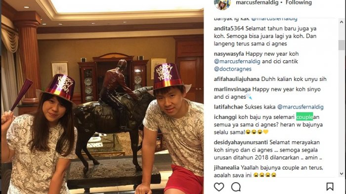 Romantisnya Pebulutangkis Marcus 'Minions' Merayakan Tahun Baru, Netter Heran Lihat Pakaiannya ...
