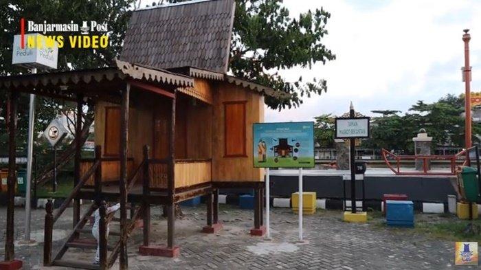 VIDEO Miniatur Rumah Adat Banjar Bubungan Tinggi, Objek Foto di Taman Maskot Bekantan ...