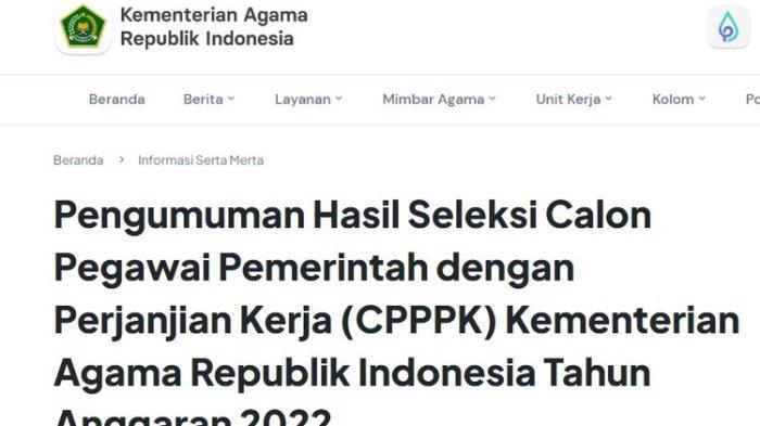 Cek Link Pengumuman Seleksi PPPK Kemenag 2022, Catat Masa Sanggah Sampai 30 April Ini - Halaman ...