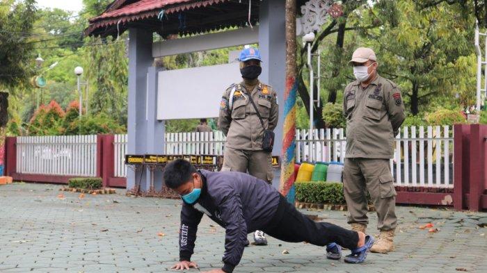 Operasi Yustisi, Belasan Pelanggar Terjaring Razia Masker di Halaman Setda Banjar ...