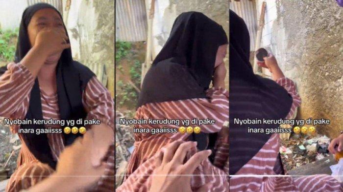 Viral Video Emak-Emak Tertawa Ngakak saat Coba Gaya Hijab Inara Rusli, Kaget saat Lihat Cermin ...