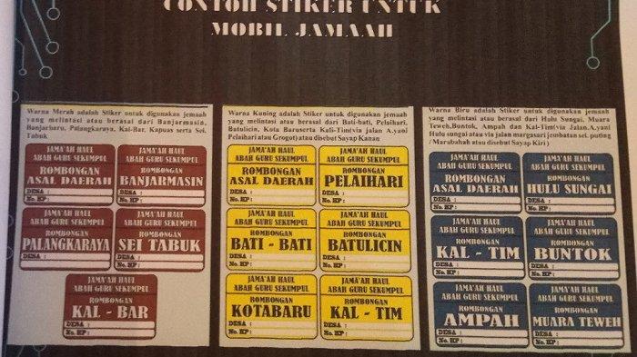 Antisipasi Kemacetan, Ini Stiker Resmi Jalur Jemaah Haul Guru Sekumpul ...