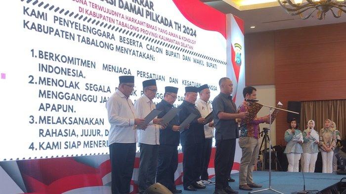 Dihadiri Wakapolda Kalsel, Tiga Paslon Pilkada Tabalong Ikrarkan Deklarasi Damai ...