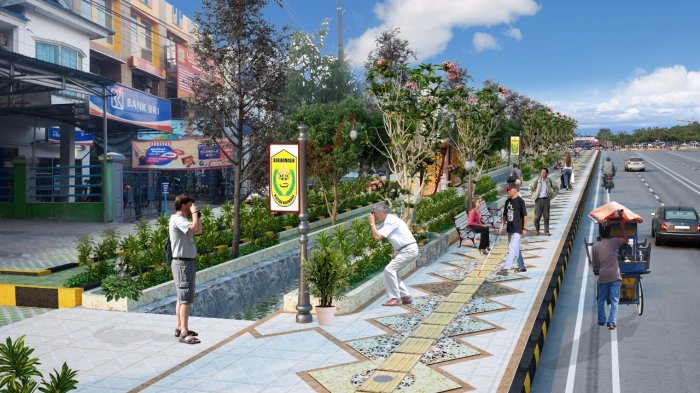 Bikin Pangling, Ini Konsep Tampilan Baru Trotoar di Jalan A Yani Bebas ...